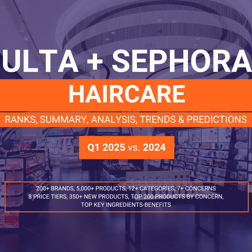Q1 2025 Ulta + Sephora Haircare Brand Ranks